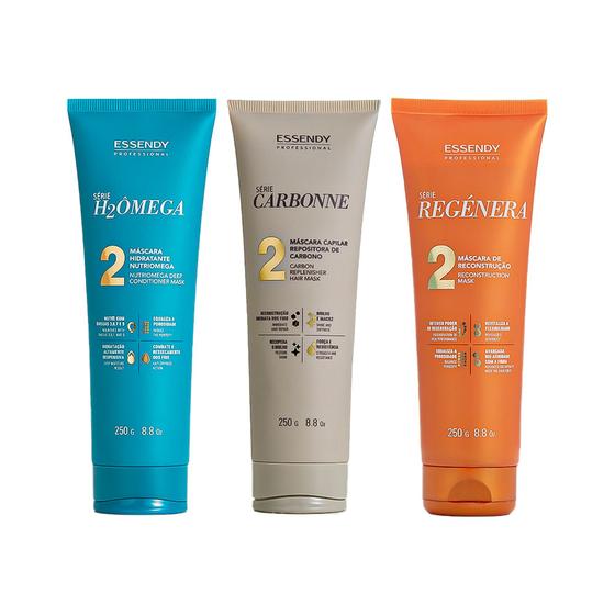 Kit Cronograma Profissional Essendy Carbonne, H2omega, Regenera - Kit ...