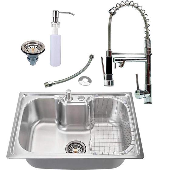 Kit Cuba Inox 60cm c/ Torneira Monocomando Cozinha KOKAY - Cuba de ...