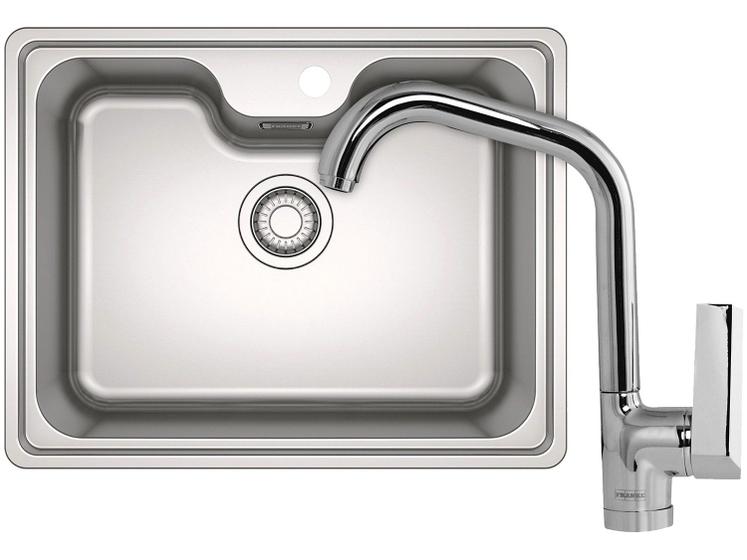 Kit Cuba para Cozinha de Sobrepor Franke - Inox + Misturador para ...