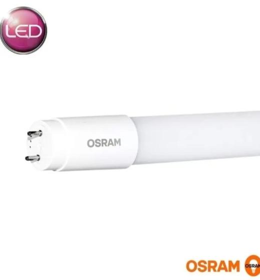 Kit de 10 lampada led tubular t8 osram virdo 9w 65000k branca frio 900lm 60cm 1lado bivolt ...