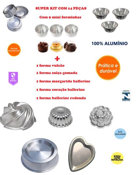 Kit de 9 Mini formas De Bolos Baby e Formas Para Bolos Decorados Vulcão ...