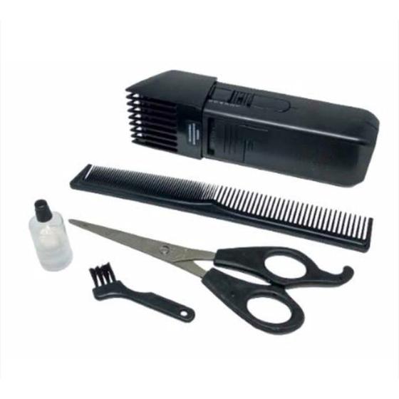Kit de barbeador recarregável com 6 tamanhos de pente e tesoura pratico ...