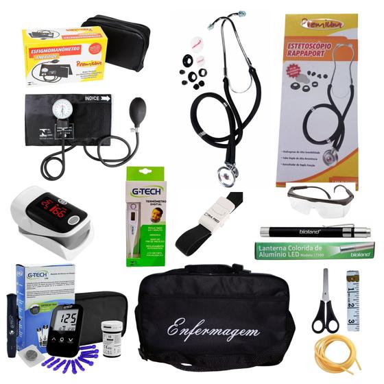 Kit De Enfermagem Preto Premium Com Oxímetro - Kit Enfermagem ...