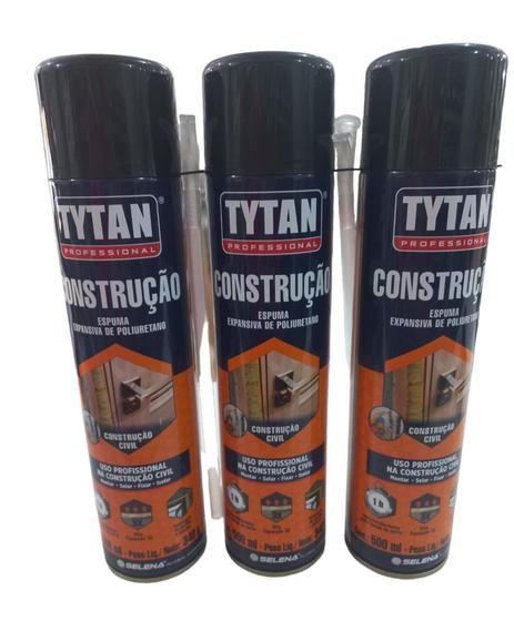 kit de Espuma Expansiva de Poliuretano Profissional 340g / 500ml - Tytan com 3 un - Espuma ...