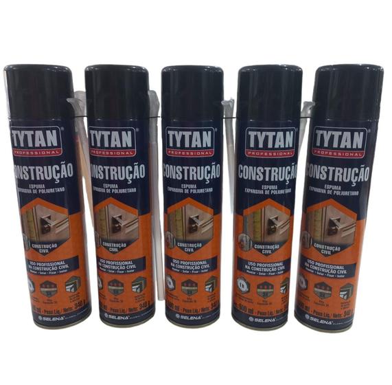 kit de Espuma Expansiva de Poliuretano Profissional 340g / 500ml - Tytan com 5 un - Espuma ...