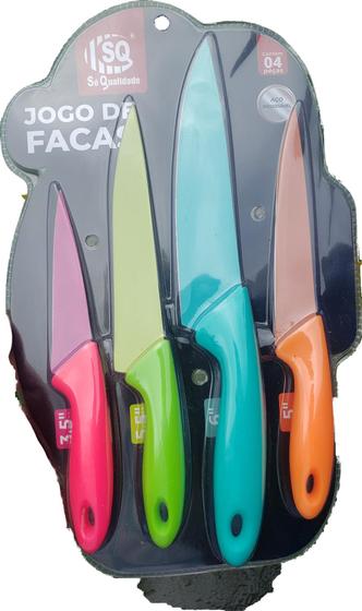 Kit de facas coloridas para cozinha - Sq - Facas - Magazine Luiza