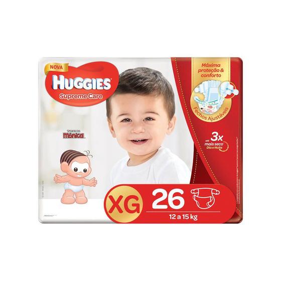Kit de Fraldas Huggies Mega Supreme Care XG 156 Unidades - Fralda ...