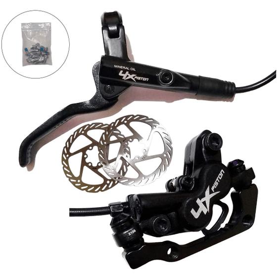 Kit De Freio Hidráulico Gta Rx 4 Pistões Tipo Slx Rotor 160mm Completo ...