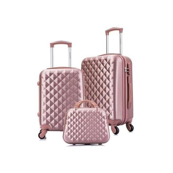 Kit de Malas Seanite Tamanho P e Tamanho M com Frasqueira cor : Rose ...