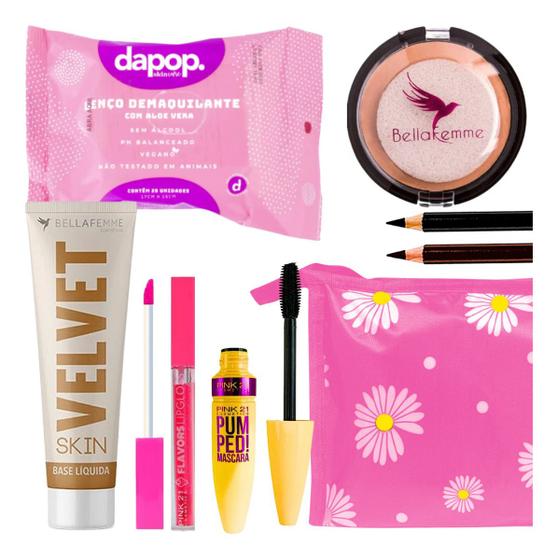 Kit De Maquiagem Base Pó Compacto Gloss Rímel Completo - nova avenida ...