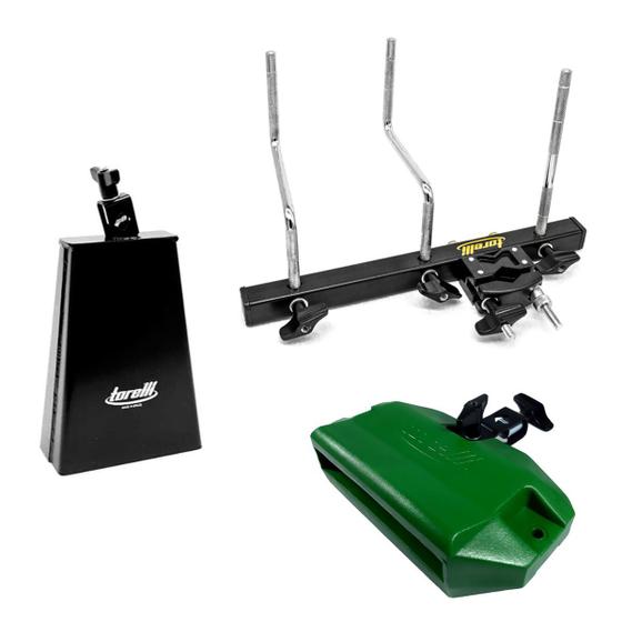 Kit de percussão torelli bloco + rack + cowbell - Torelli Musical ...
