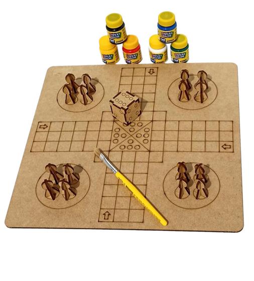 Kit de Pintura Infantil Jogo de Ludo Torrinha MDF Cru - Casa do Artista ...