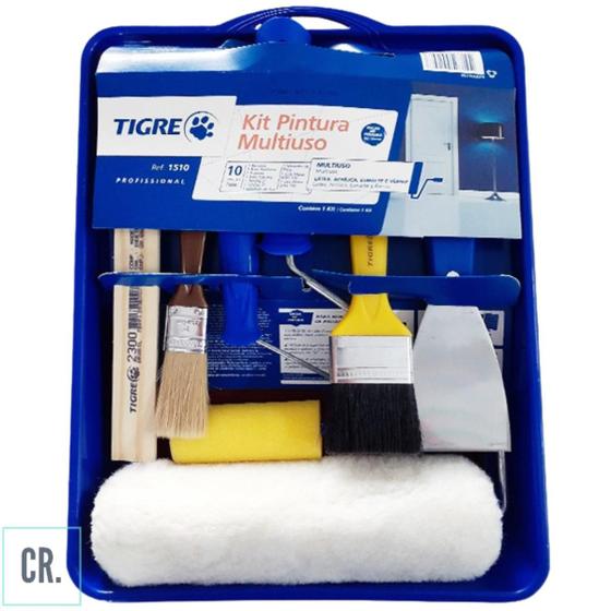 Kit de Pintura Tigre Com 10 Peças Multiuso Profissional Para Pintar ...