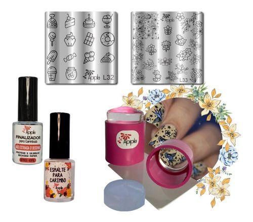 Kit De Placas, Esmaltes E Carimbos Unhas Apipila Coleção L - Apipila ...