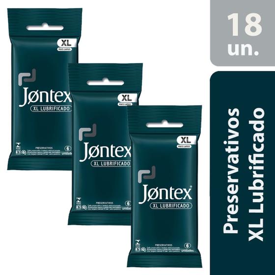 Kit de preservativo camisinha jontex lubrificado xl - 18 unidades ...