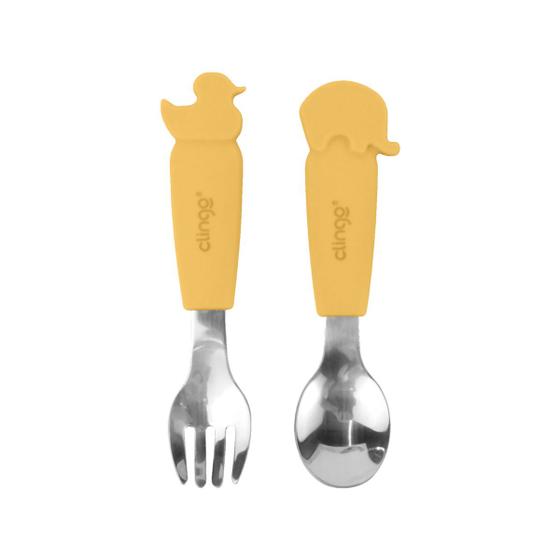 Kit De Talheres Infantis Flex Steel Clingo Metal E Silicone - Kit ...