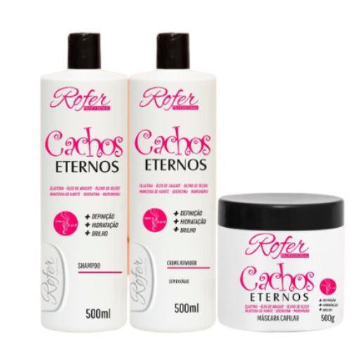 Kit Definição De Cachos Eternos Rofer 3x500ml - Kit de Tratamento para ...