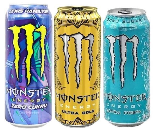 Kit Degustação 3 Latas Energético Monster Importado 500Ml - Bebida ...