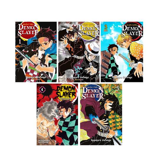 Kit Demon Slayer Vol. 1 ao 5 - Panini - Revista HQ - Magazine Luiza