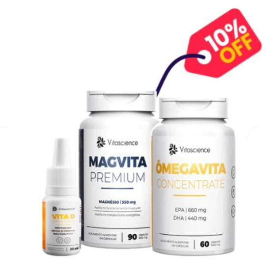 Kit Desinflama: Vita D, Magvita e ÔmegaVita - Vitascience - Ômega 3, 6 ...