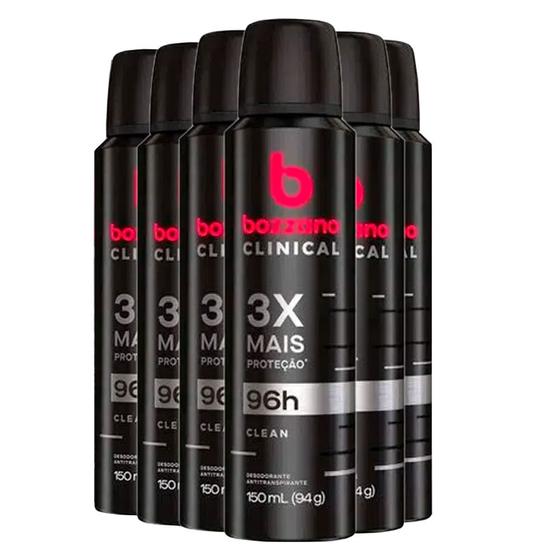 Kit Desodorante Aerosol Bozzano Clinical Clean 150ml 6 Unidades ...