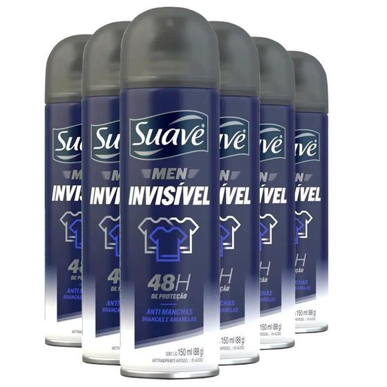 Kit Desodorante Aerosol Suave Men Invisible 87g - 6 Unidades ...