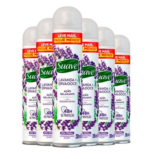 Kit Desodorante Antitranspirante Suave Lavanda e Erva Doce 200ml C/6 ...