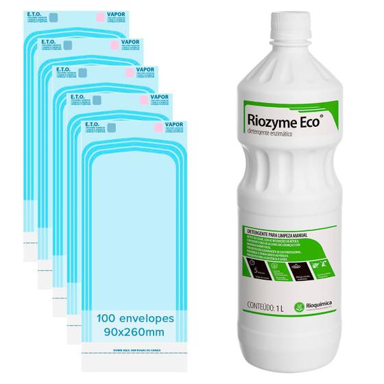 Kit Detergente Enzimático Riozyme 1l + 100 Envelopes 90x260 ...