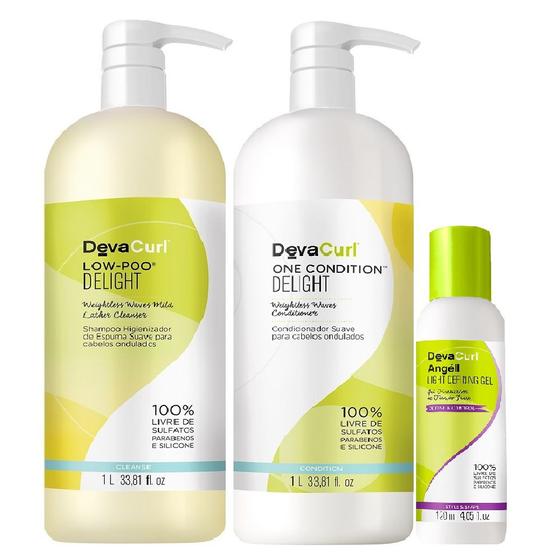 Kit Deva Curl Delight 2x1000ml e Angell 120ml - Kit Shampoo e ...
