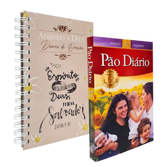 Kit Diário de Oração - Amando a Deus Capa Lettering + Pão Diário Vol.17 ...