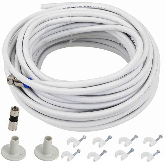 Kit Digital Cabo Coaxial com Conector e Acessórios RG6 67% de Malha 15 ...