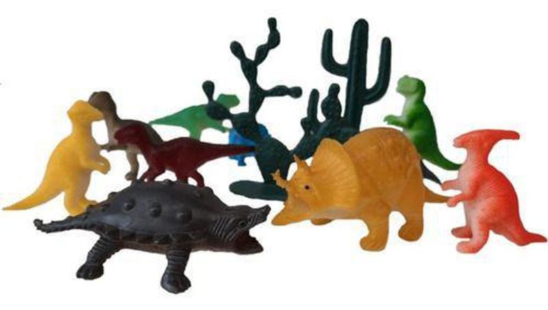 Kit Dinossauro Borracha Miniatura 10 Bichos Animais - Ark Toys ...