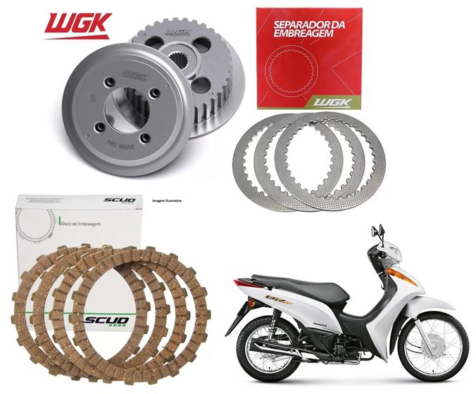 Kit Disco Scud + Separador Cubo Plato Embreagem Wgk Web Dream Biz 100 ...