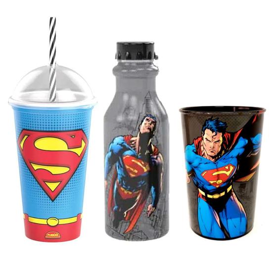 Kit do Superman Copo Shake com Canudo Garrafa e Copo 320ml - Plasútil ...