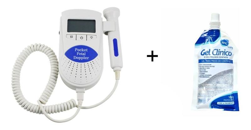 Kit Doppler Sonar Fetal Monitor Sons Batimento Cardíaco Bebê + Gel ...