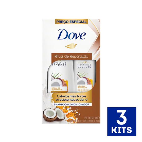 Kit Dove Shampoo 400ml + Condicionador 200ml Ritual de Reparação ...
