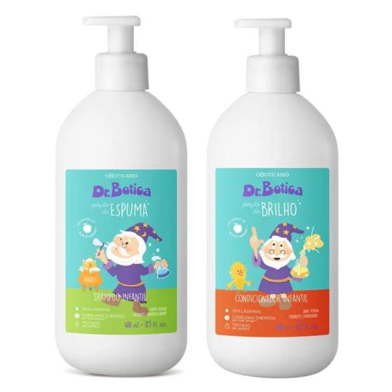 Kit Dr. Botica Shampoo Poção da Espuma + Condicionador Poção do Brilho ...