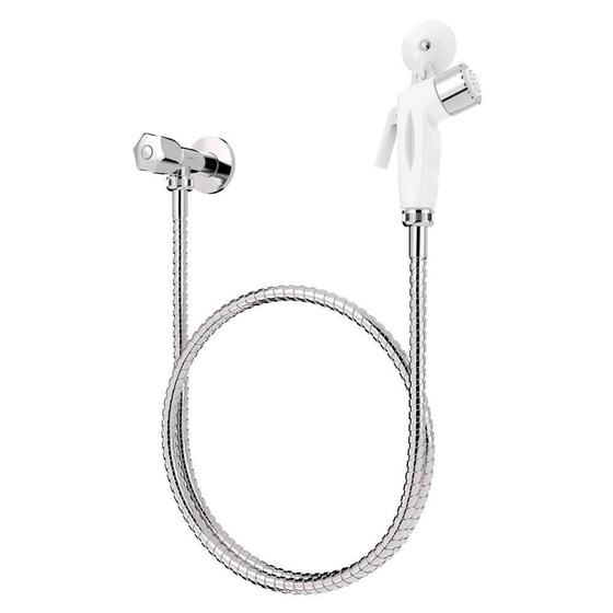Kit Ducha Higiênica Blukit com Crivo Cromado Registro ABS com Flexível ...