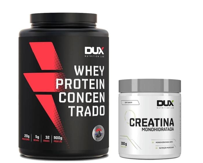 Kit Dux Hipertrofia - Whey Protein Dux Concentrado 900gr + Creatina Dux ...