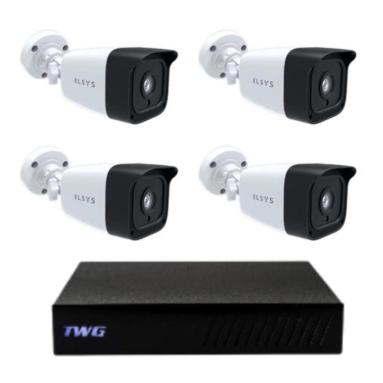 Kit DVR 4 Canais + 4 Câmeras Bullet BNC - Elsys - Gravador de Vídeo ...
