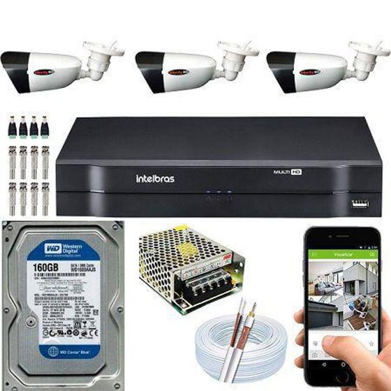 Kit Dvr intelbras 4 canais com 03 câmeras Full Sec C/HD - Intelbras e ...