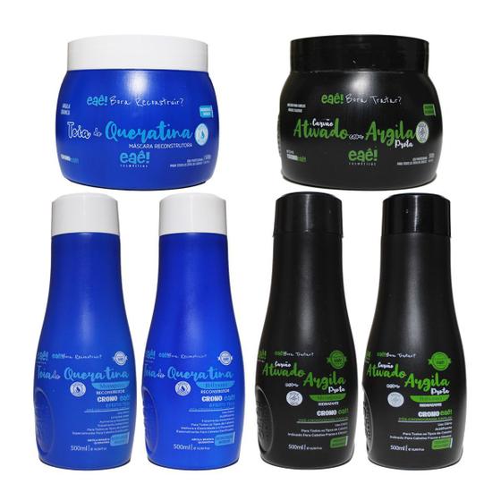 kit eae cosméticos teia de queratina + carvão ativado - Kit de ...