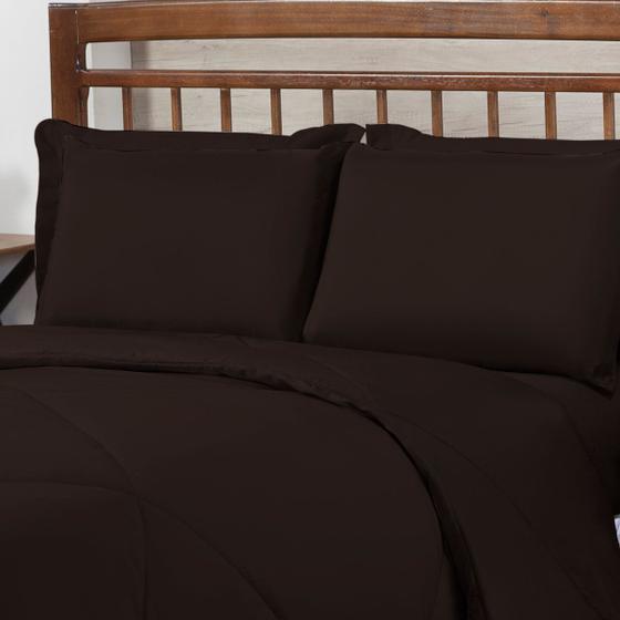 Kit Edredom Casal Dupla Face Conforto Margarida 03 Peças na Cor Marrom ...