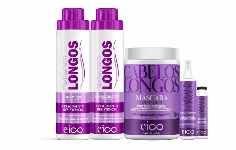 Kit Eico Cabelos Longos Shampoo Sem Sal e Condicionador Leave-in 800ml + Máscara Tratamento ...