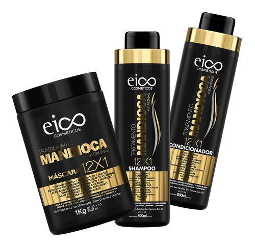 Kit Eico Mandioca Shampoo eCondicionador 800ml + Máscara 1000g - Kit de ...