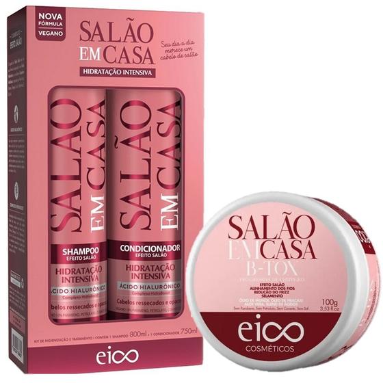 Kit EICO Salao em Casa Progressiva Perfeita (3 Produtos) - Kit de Tratamento para Cabelos ...