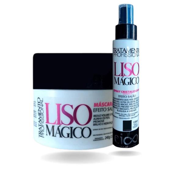 Kit Eico Spray Liso Mágico 120ml + Máscara de Tratamento Liso ...