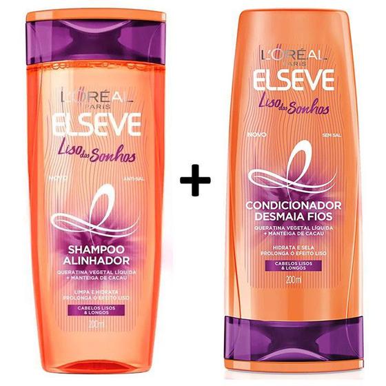 Kit Elseve Liso Dos Sonhos Shampoo 200ml + Condicionador 200ml - L ...
