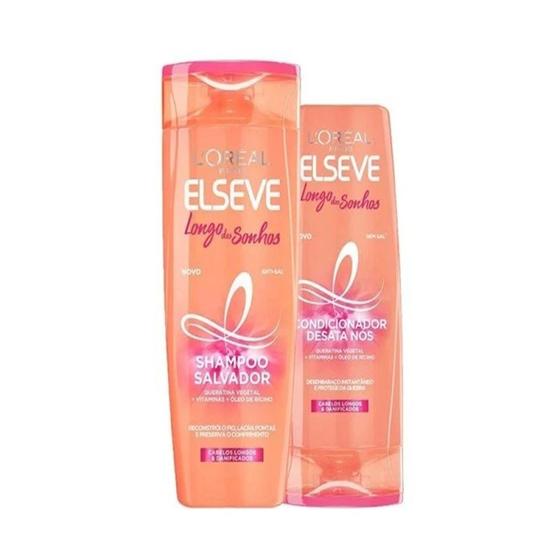 Kit elseve Longo dos Sonhos shampoo com 375mL + condicionador com 170mL ...