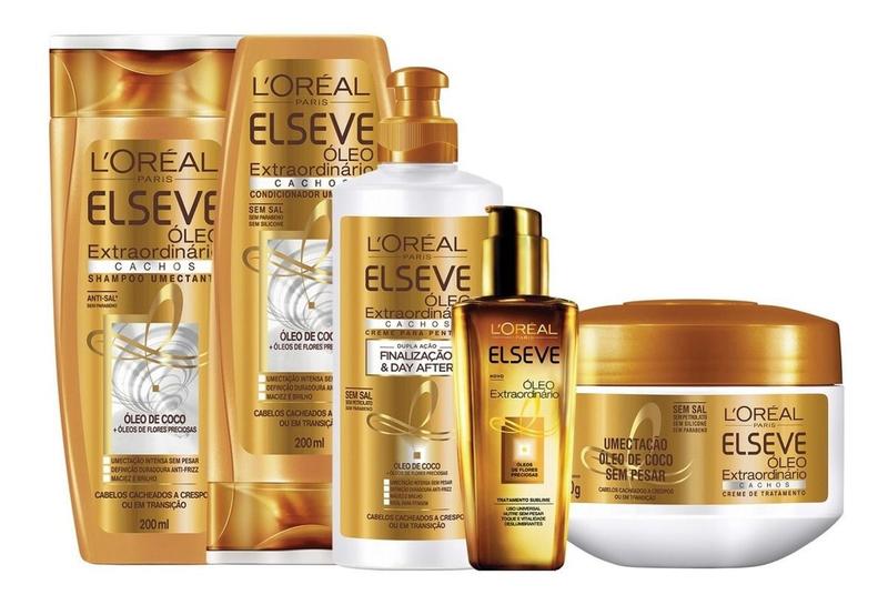 Kit Elseve Para Cabelos Cacheados Completo 5 itens - Kit de Tratamento ...